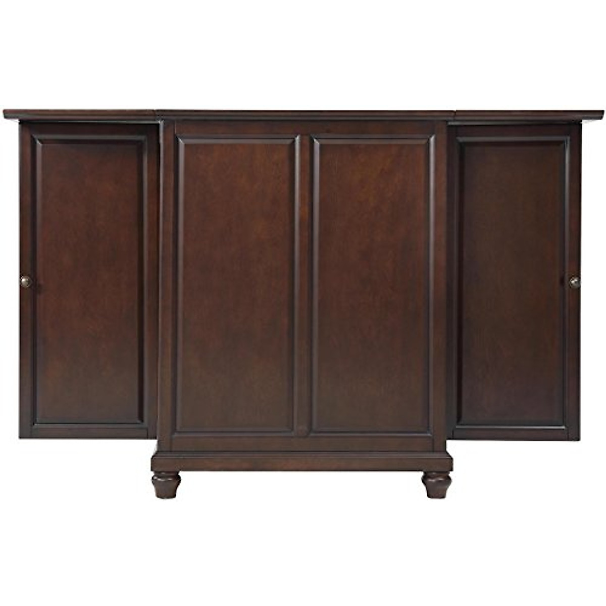 Crosley Furniture Cambridge Expandable Bar Cabinet with Storage Shelves, Drawer, and Wine Rack, Vintage Mahogany