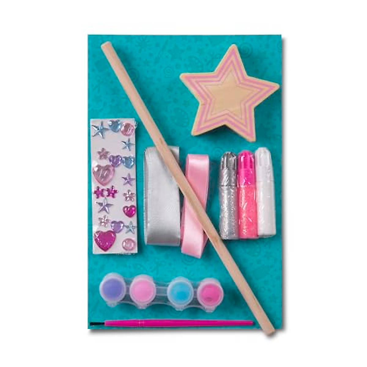 Melissa & Doug Created By Me! Paint & Decorate Your Own Wooden Princess Wand Craft Kit, Pink - Great For Rainy Days, Toys For Kids Ages 4+