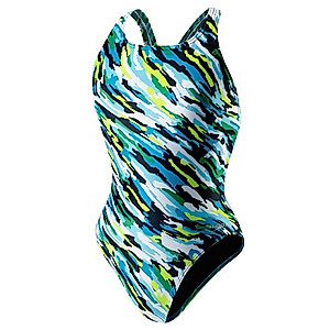 Speedo Endurance Lite Team Camo Recordbreaker - Youth,Blue/Green (403),24