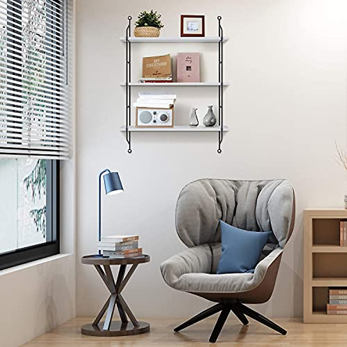 3 Tier White Wall Shelf, Bathroom Shelves Wall Mounted Industrial Floating Shelves Hanging Storage Rack Wall Rack Holder Rack For Bedroom