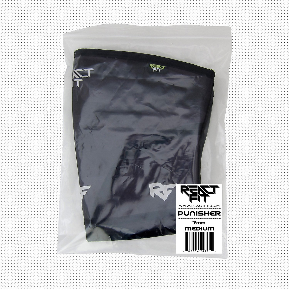 React FIT 7mm SBR Neoprene Knee Sleeves (1 Pair) Support & Compression for Weightlifting, Powerlifting, CrossFit, Training, WOD, GYM, Workout, Sports, Squats, Injury Protection (Medium, Punisher)