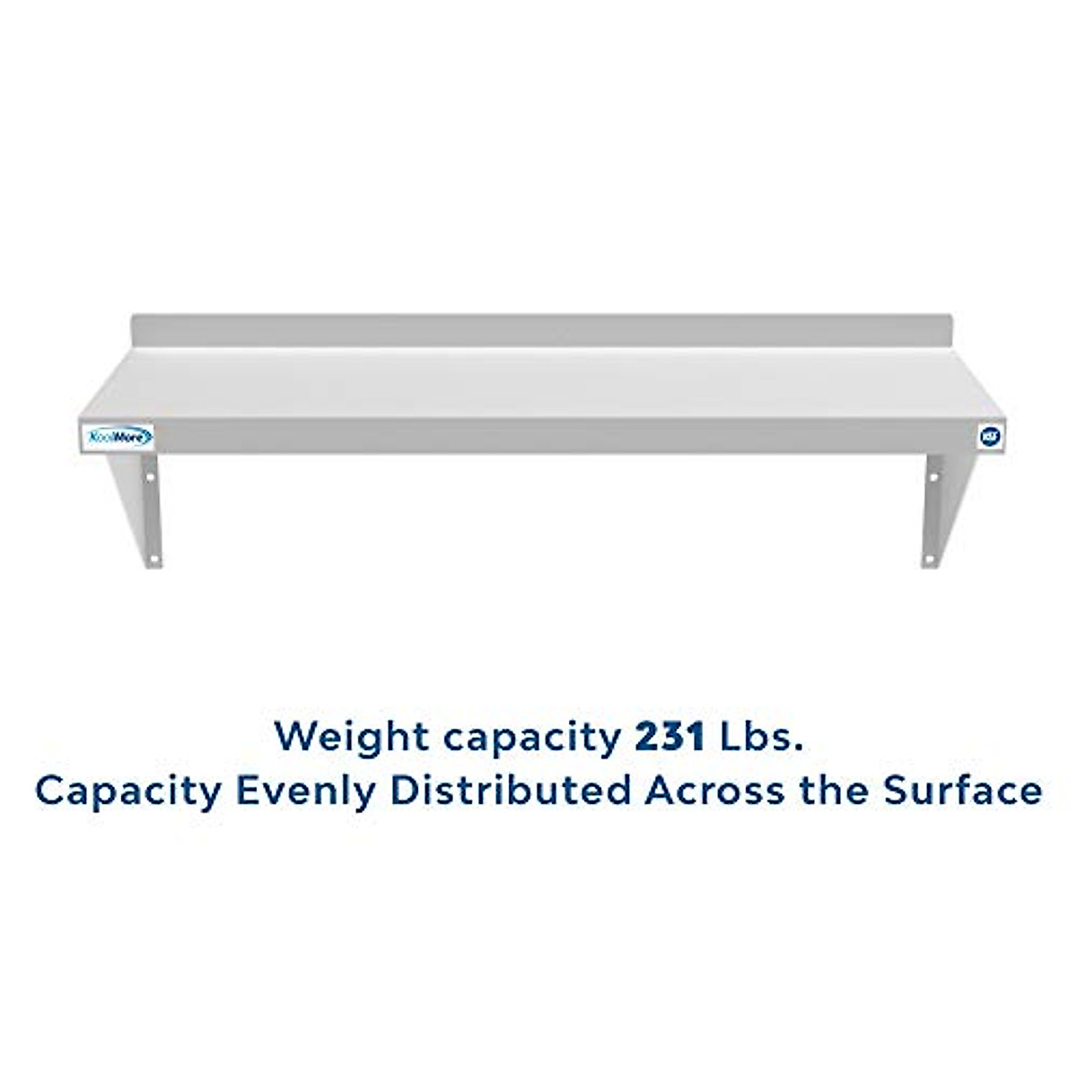 KoolMore NSF Stainless Steel Wall Mount Shelf - Industrial Grade Metal Shelf for Commercial Restaurant Kitchens 12 x 36