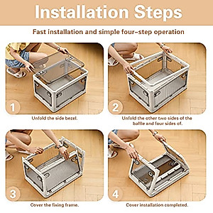 Miuzychael Storage Bins with Lids,Closet Organizers and Storage,Stackable Closet Organizer,14.3Gal Storage Box,5 Doors Storage Cabinet,Plastic Car Organizer,Storage Bins with Wheels