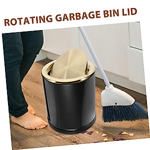 ABOOFAN Trash Can Round Garbage Lid Kitchen Supply Tabletop Trash Lid Can Cover Embedded Type Trash Bin Cover Countertop Flap Lid 430 Stainless Steel Household Tooling Clamshell