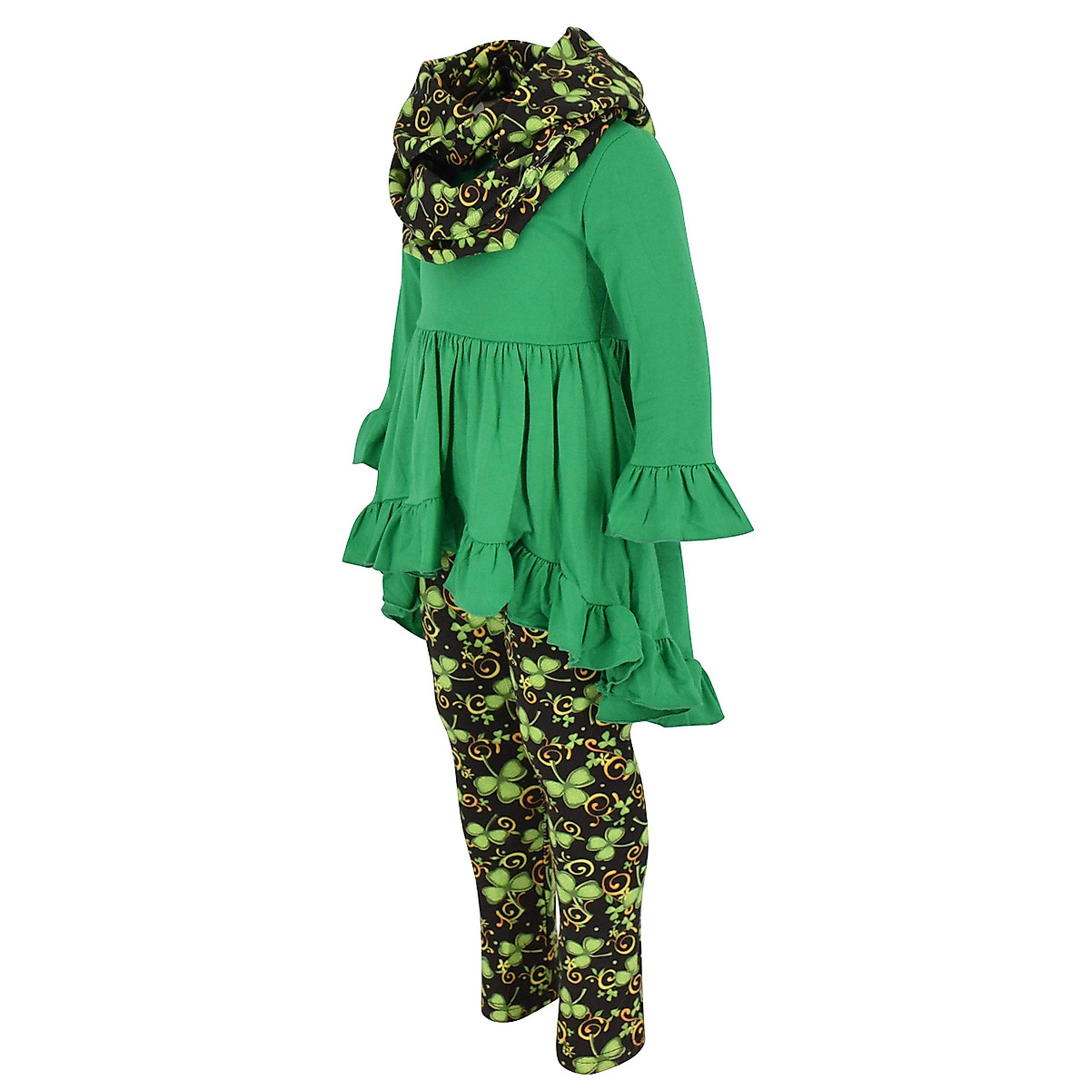 Unique Baby Girls St Patrick's Day Luck of the Irish Legging Set (10/5XL, Green)