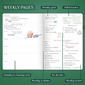 Legend Planner PRO Premium – Large Undated Weekly, Monthly & Budget Planner with Habit Tracker – Life Organizer for Time & Task Management, Goal Setting & Productivity – A4 size (Forest Green)