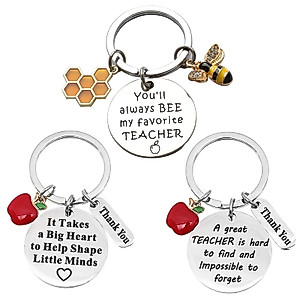 ChillOutPal Teacher Appreciation Gifts - 3Pc Teacher Keychain Set Perfect Christmas and Valentines Day Gifts for Teachers