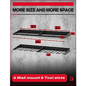 Amoowis Power tool organizer, Drill Holder Wall Mount, Drill Organizer with Charging Station, Tool Storage Rack for Garage Organization, Cordless Drill Holder Heavy Duty Utility Racks 2 pack 4 set