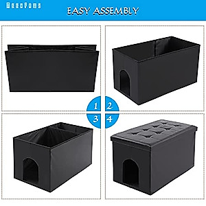 MEEXPAWS cat Litter Box Enclosure Furniture Hidden, Cat washroom Bench Storage Cabinet | Extra Large 36 x 20 x 20 in| Dog Proof | Waterproof Inside/Easy Clean | Easy Assembly | Odor Control |