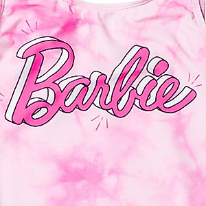 Barbie Little Girls One Piece Bathing Suit Tie Dye Pink 5
