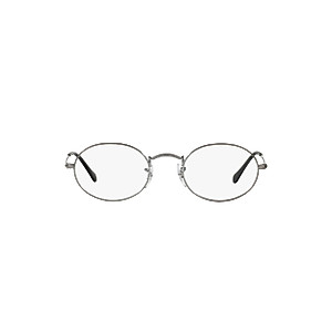 Ray-Ban RX3547V Oval Prescription Eyeglass Frames, Gunmetal/Demo Lens, 48 mm