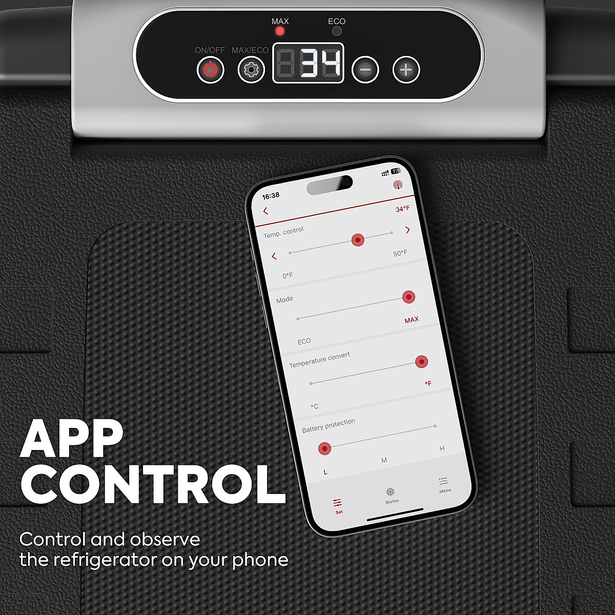 ICECO JP30 Portable Refrigerator Fridge Freezer, 30 Liters Car Refrigerator WIFI APP Control, 12V Cooler Refrigerator with SECOP Compressor, for Car & Home Use, 0℉ ~50℉,DC 12/24V, AC 110/240V