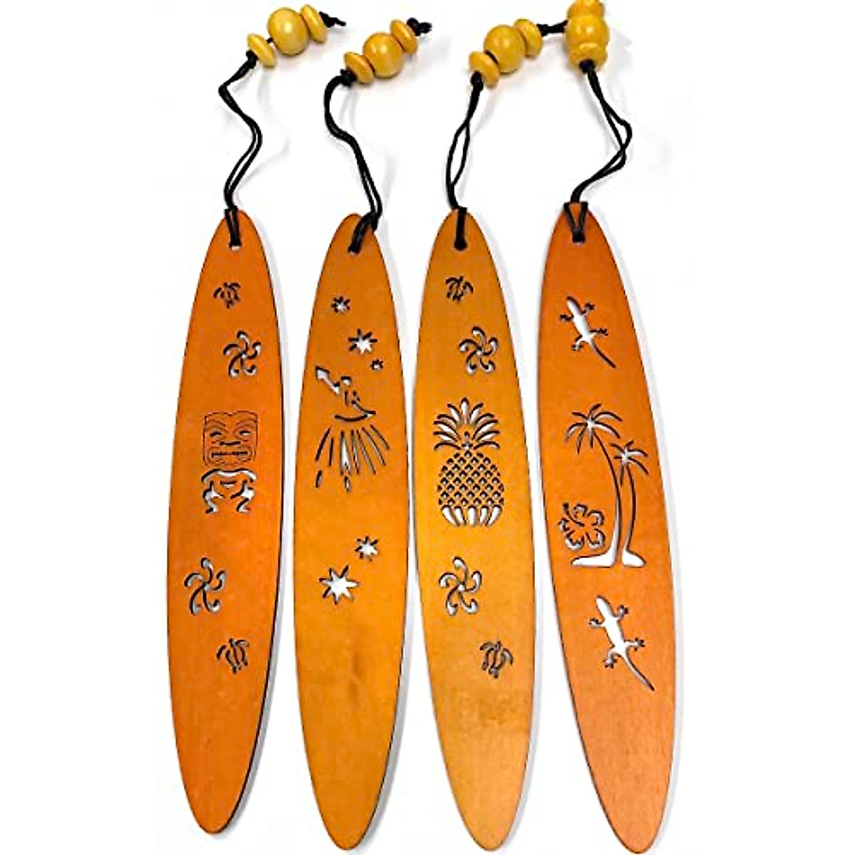 Wooden Surfboard Bookmarks Set of 4