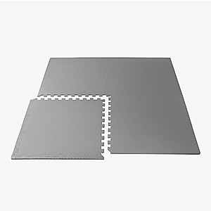 We Sell Mats 1/2 Inch Thickness Multipurpose EVA Foam Floor Tiles, Interlocking Floor Mat for Indoor Gym and Home Use, 24 in x 24 in, Light Gray, 16 Square Feet (4 Tiles)