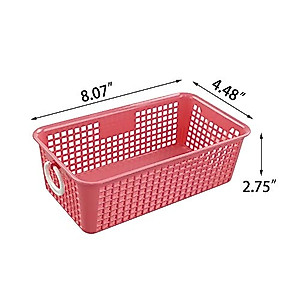 Tstorage Colorful Small Plastic Storage Baskets, Desktop storage basket, 6 Packs