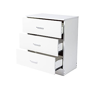 HIGOH Bedside Table Bedroom Furniture Bedside Table Dresser with 3 Storage Drawers