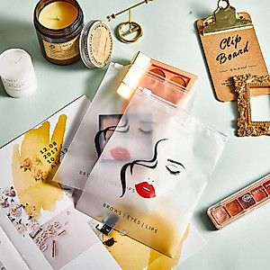 Shappy 50 Pieces Eyebrow Microblading Aftercare Bags Empty Eyelash Bag Lash Aftercare Bags Lipstick Travel Pouch Mini Cosmetic Bags for Eyelash Lipstick Makeup Tools (6 x 8 Inch)