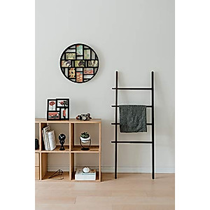 Umbra Luna Collage Picture Frame Holds Nine 4x6" Photos, Large 22-Inch Diameter, Black