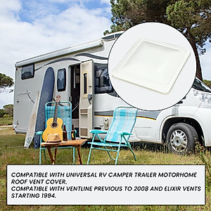HECASA 2Pcs 14" RV Roof Vent Cover Compatible with Ventline Previous to 2008 and Elixir Vents Starting 1994 PP Vent Lid Polycarbonate White