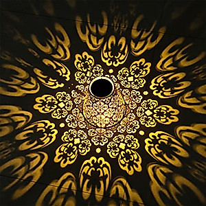 Hanging Solar Powered Lantern Light Outdoor Decor Light with Handle,Waterproof Lantern Decoration for Ceiling Porch Yard Tree Fence Garden Patio,Retro Decorative for Halloween Christmas Holiday Party