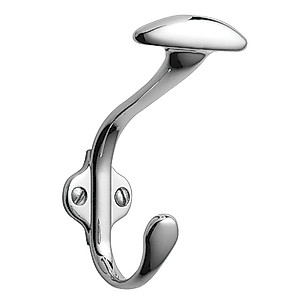 InterDesign Paris Wall Mount Hook – Hanging Storage for Jackets, Coats, Hats and Scarves – Dual Hook, Chrome