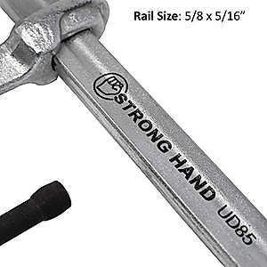 Light Duty Utility Clamp, 4.5" Capacity, 500 LB Clamping Pressure, 5/8"-5/16" Rail Size, 3-1/4" Throat Depth, 5/16-18" Tapped Hole, UD45, Strong Hand Tools