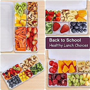 XANGNIER Snack Box Container for Kids Lunch Accessories,Divided Snackle Box Charcuterie Container,12 Compartments Reusable Food Storage Containers for School, Travel,Work,Bento Box Accessories,1 Pack