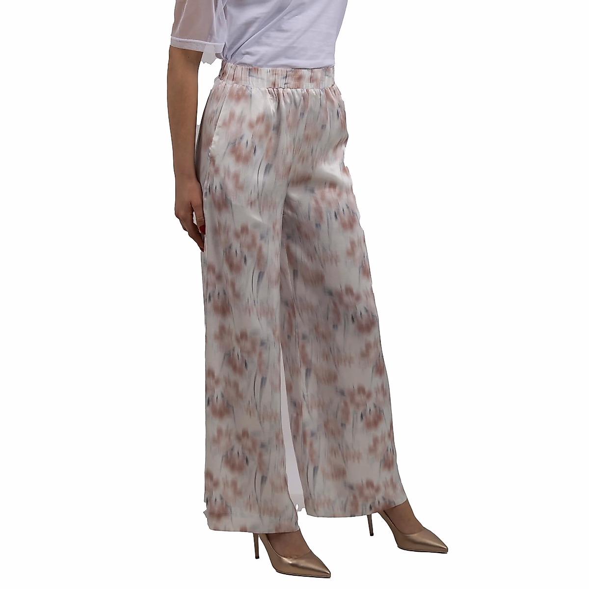 A｜X ARMANI EXCHANGE Women's Print Pants, Opt. White Secret Garden, 14