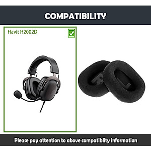 HTINDUSTRY Replacement Earpads Cushion Compatible with Havit H2002D Headset Ear Pads with Soft Fabric&High Density Foam