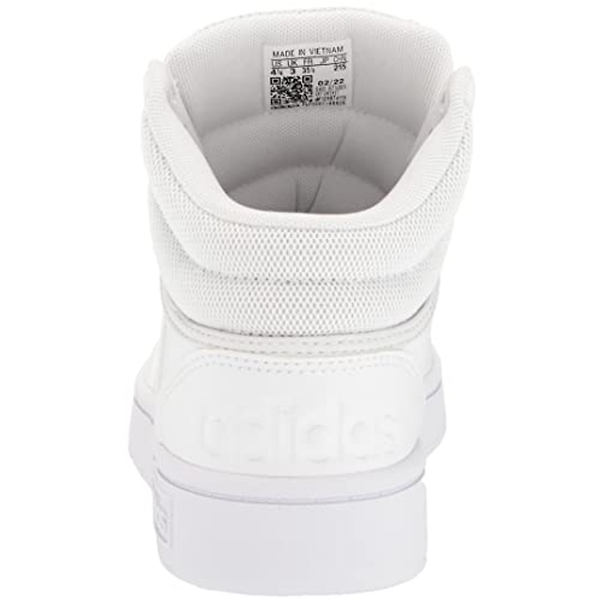 adidas Women's Hoops 3.0 Mid Basketball Shoe, White/White/Dash Grey, 8