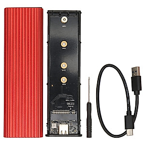 M.2 NVME SSD Enclosure Adapter, Tool USB C 3.1 Computer Solid State Drive, Support UASP, Compatible with SATA 2242/2260/2280, Red