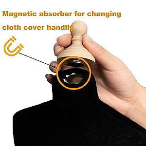 lavandeform Half Scale Dress Form (Not Full Size Body ) Female Mini for Clothing and Jewelry Display Usage Fabric Foam Body Fully Pinnable (Black)