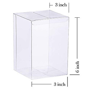 YOZATIA 12PCS Transparent Boxes 3 x 3 x 6 inch, Candy Box, Clear Favor Boxes Gift Boxes for Wedding, Party and Baby Shower Favors