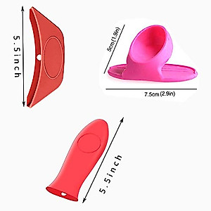 6 Pack Silicone Hot Handle Holder Cover for Cast Iron Skillet Assist Holders Non-Slip Heat, Silicone Covers for Pots, Pans Metal, Aluminum Cookware Handles