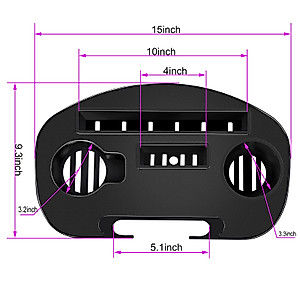 Hanperal Zero Gravity Chair Tray, 2 Pack Upgraded Version Cup Holder for Zero Gravity Chair, Utility Clip-On Chair Table/Tray for iPhone/iPad/Tea Cup/Books -Black…