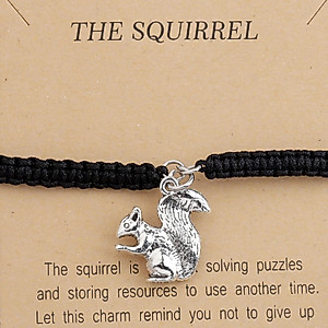 MAOFAED Squirrel Gift Squirrel Lover Gift Squirrel Jewelry Squirrel Bracelet Inspirational Gift for Friend (squirrel card br)