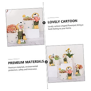 ORFOFE 2 Pcs Succulent Flower Pot Plant Decor Wall Plant Shelf Mini Containers Plant Holder Bowl Succulent Pot Dog Decorative Flowerpot Lovely Planter Home Adornment Resin Planting Pot