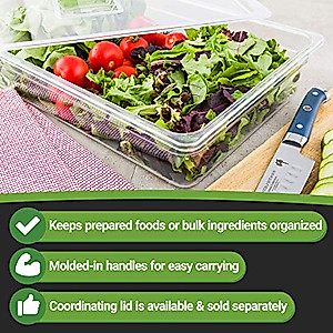 Restaurantware-4 Inch Deep Food Pans, 1 Full Size Commercial Food Storage Container - Freezable, Break-Resistant, Clear Plastic Cold Pans, Dishwashable, For Kitchens, Restaurants, Or Cafeterias