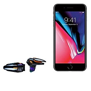 BoxWave Gaming Gear Compatible With Apple iPhone 8 Plus - Touchscreen QuickTrigger Auto, Trigger Buttons Autofire Gaming Mobile FPS - Jet Black