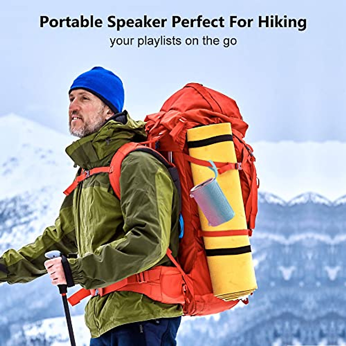 Portable Bluetooth Speaker, IPX5 Waterproof Wireless Speaker, Outdoor Speakers, Dual Pairing, Stereo Sound, Active Extra Bass, 49FT Bluetooth Range, 360Mins Playtime for Home,Party,Gifts(Blue&Pink)