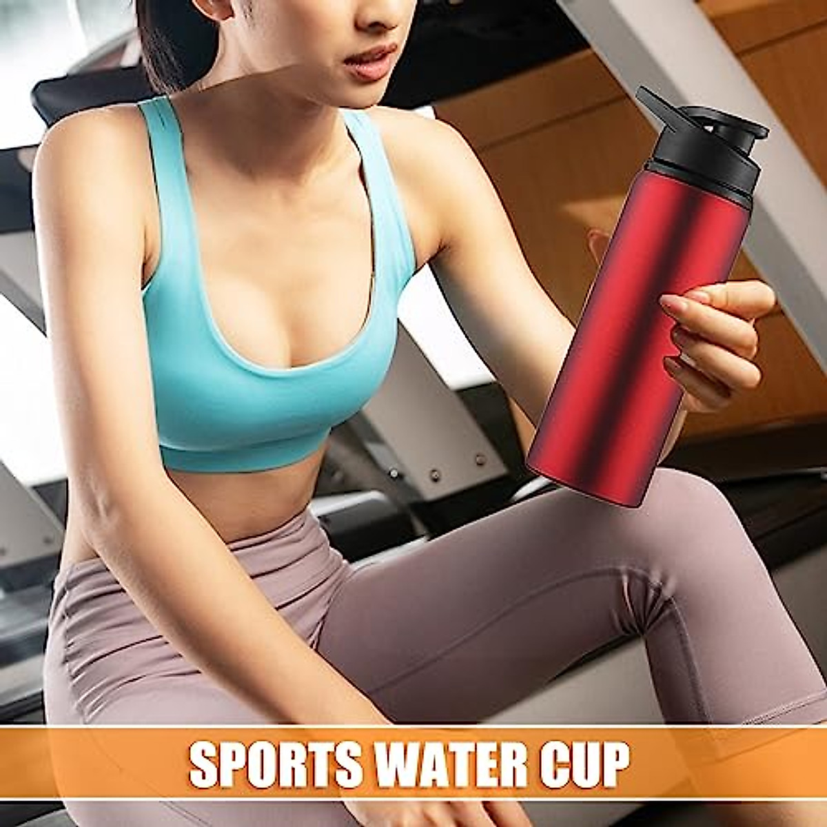 Worparsen Water Kettle Portable Sports Cycling Water Bottle Multi-purpose Food Grade Red 700ML
