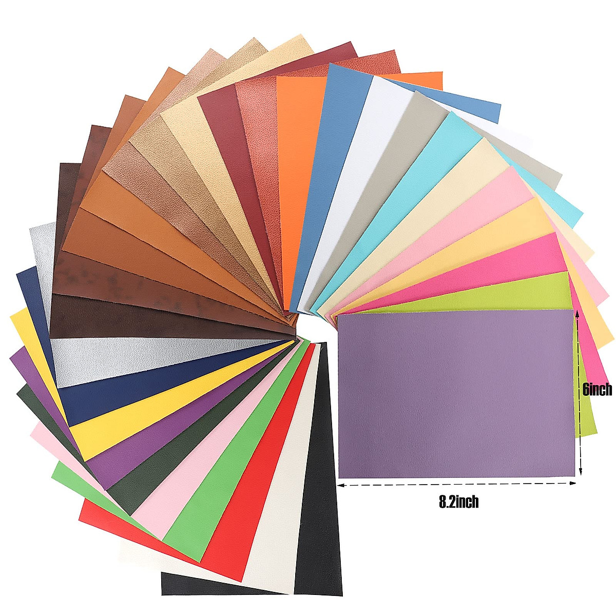 CDY Solid PU Synthetic Faux Leather Sheets 30pcs/Set 8.2" x 6"Soft Leather Fabric Sheets Suitable for Making Bows, Leather Earrings, Hair Accessories DIY Projects (30 Colors)