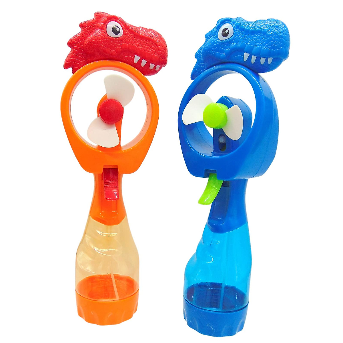 Dinosaur Misting Spray Bottle Fan Kids Personal Cooling Mist Portable Handheld Humidifier Powered Tyranasaurus T-Rex Fans with Mist for Boys or Girls, Set of 2