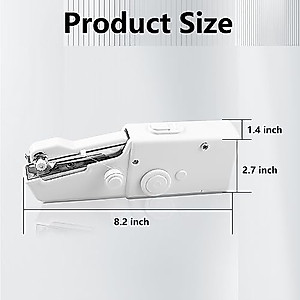 VAKS Handheld Sewing Machine, Mini Portable Electric Sewing Machine for Quick Stitching, Clothes, Fabrics and DIY Handicrafts, Easy to use (White)