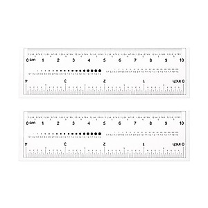 HARFINGTON 2pcs Film Flexible Ruler 4 Inch 0.1mm Scale PET Plastic Folding Straight Ruler Calibration Soft Ruler Measuring Tool for Factory, Transparent