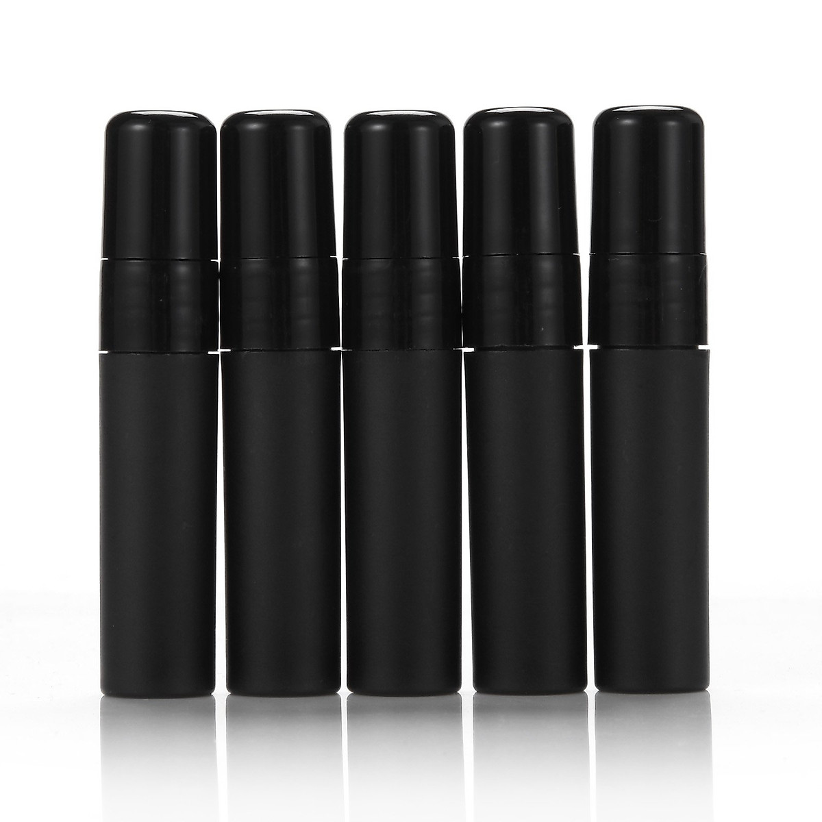 Elfenstall- Cool Black 25pcs 5ml 1/6OZ Atomizer Empty Matte Plastic Fine Mist Spray bottle Refillable Fragrance Perfume Scent Sample Bottle for Travel Party Makeup Tool