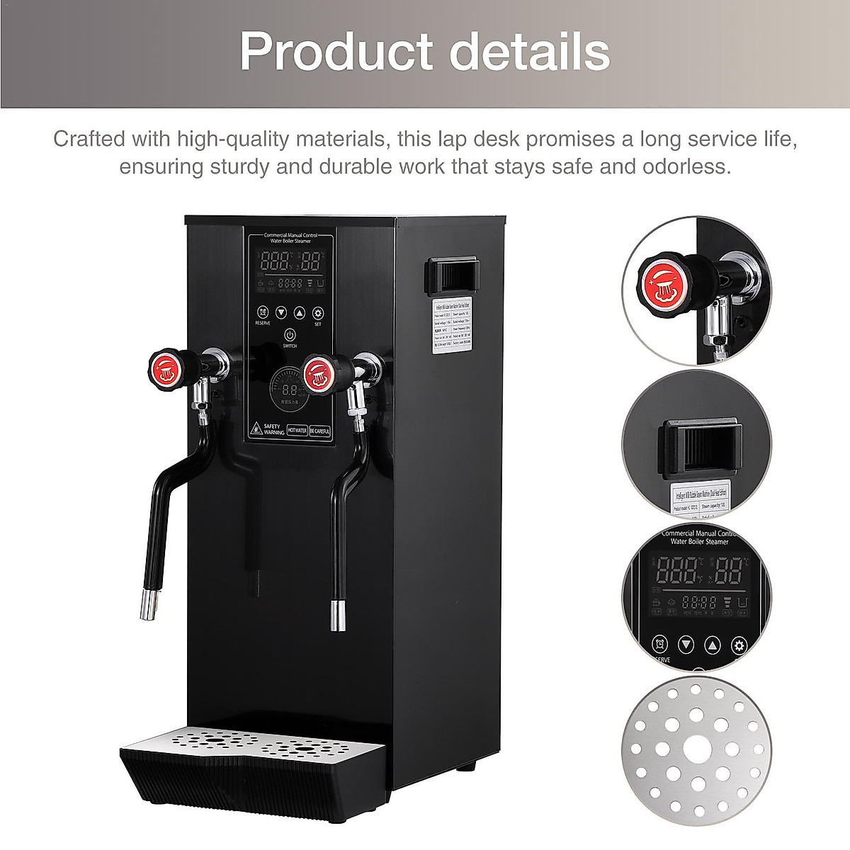 Commercial Milk Frother | 12L Milk Steamer Machine | 110 V 2000W Milk Foamer, Steam Milk Frothing Machine For Espresso Coffee Tea Coffee Shop Dessert Shop (Black)