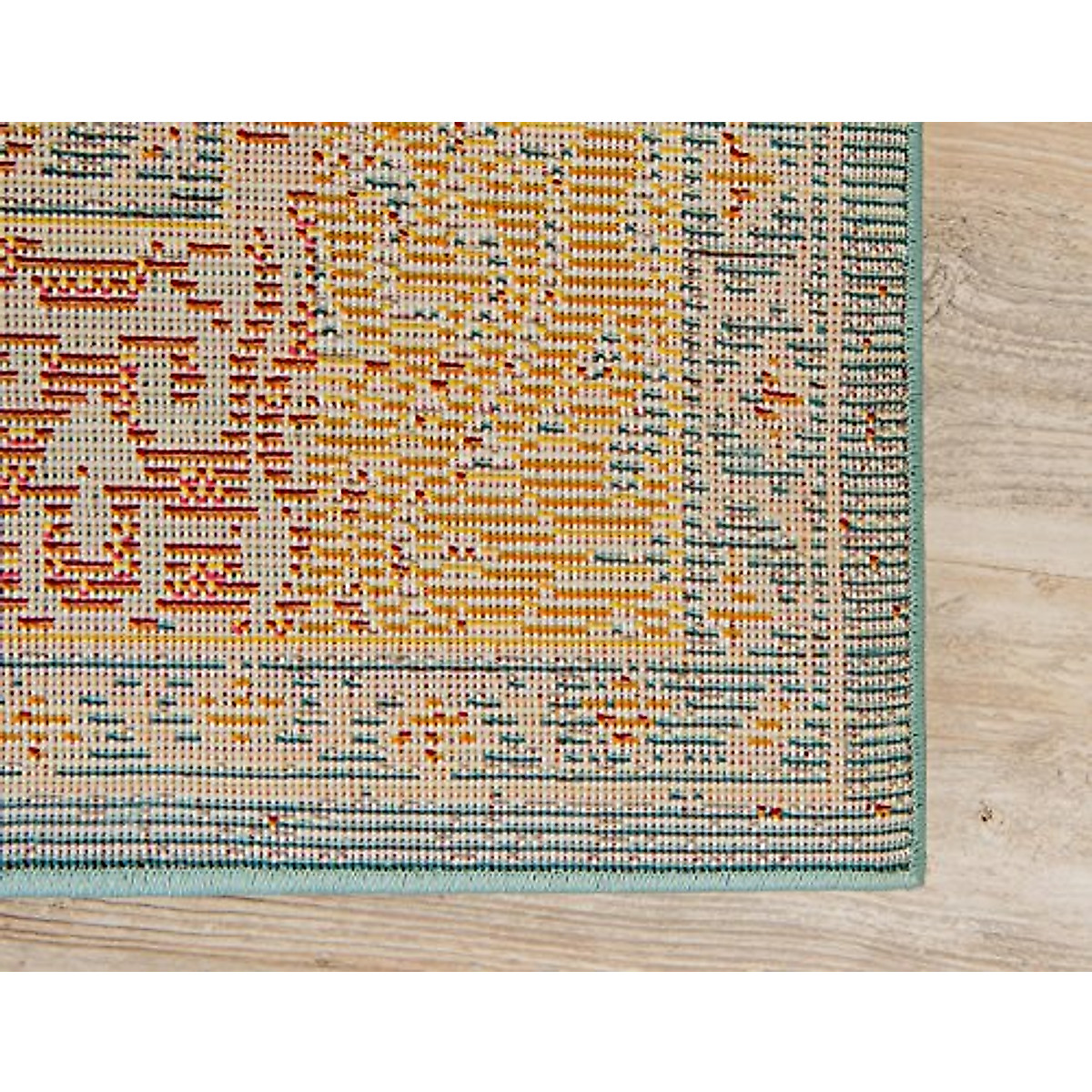 Unique Loom Vita Collection Bright Over-Dyed Traditional Vintage Area Rug, 8 ft x 10 ft, Blue/Orange
