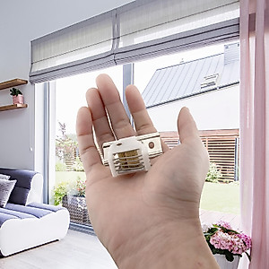 Amazing Drapery Hardware Large White Roman Shade Cord Lock with Dual Brass Wheels - Holds up to 5 Lift Cords, Suitable for Roman and Pleated Shades - 8-Pack