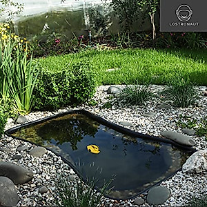 LOSTRONAUT 7x10 Feet Pond Liner - 15.7 mil Black Pond Lining for Fish Pond, Waterfall, Water Tank, Water Garden, and Water Features - Flexible and Durable, Leak Proof, Easy to Install Pond Skins